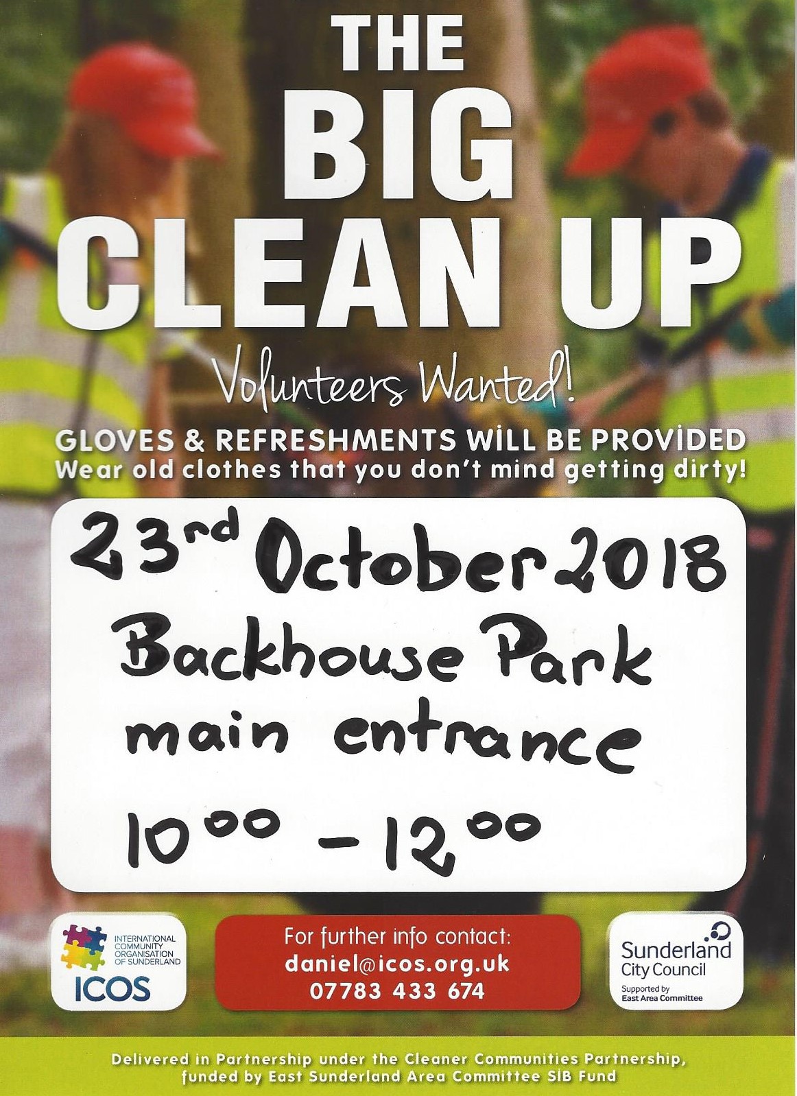 backhouse park- clean up poster 23rd Oct – International Community ...